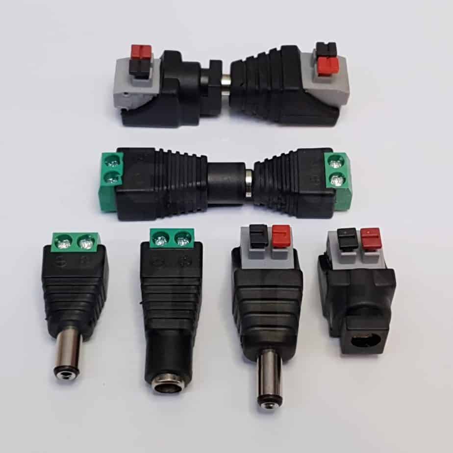 DC Jack Screw/Press Screwless Terminal Plug/Connector Male/Female 2.1mm ...